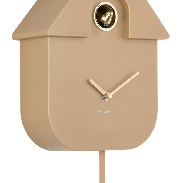 Karlsson Modern Oro Cuckoo Wall Clock in Mocha Brown – Andersons of ...