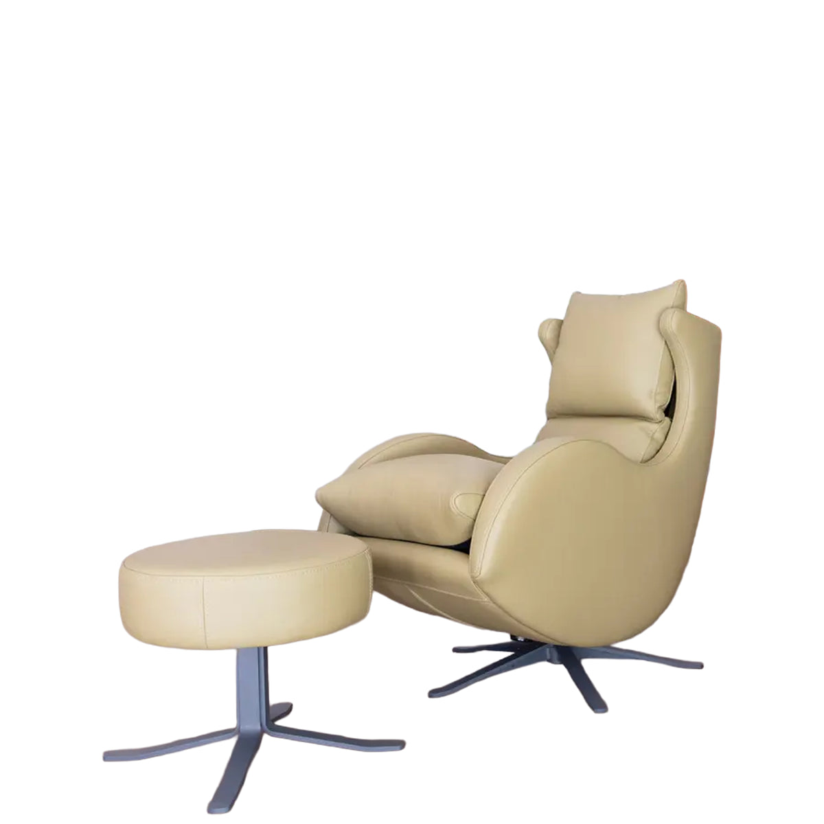 Fama Lenny Leather Swivel & Rocking Armchair & Footstool – Andersons of ...