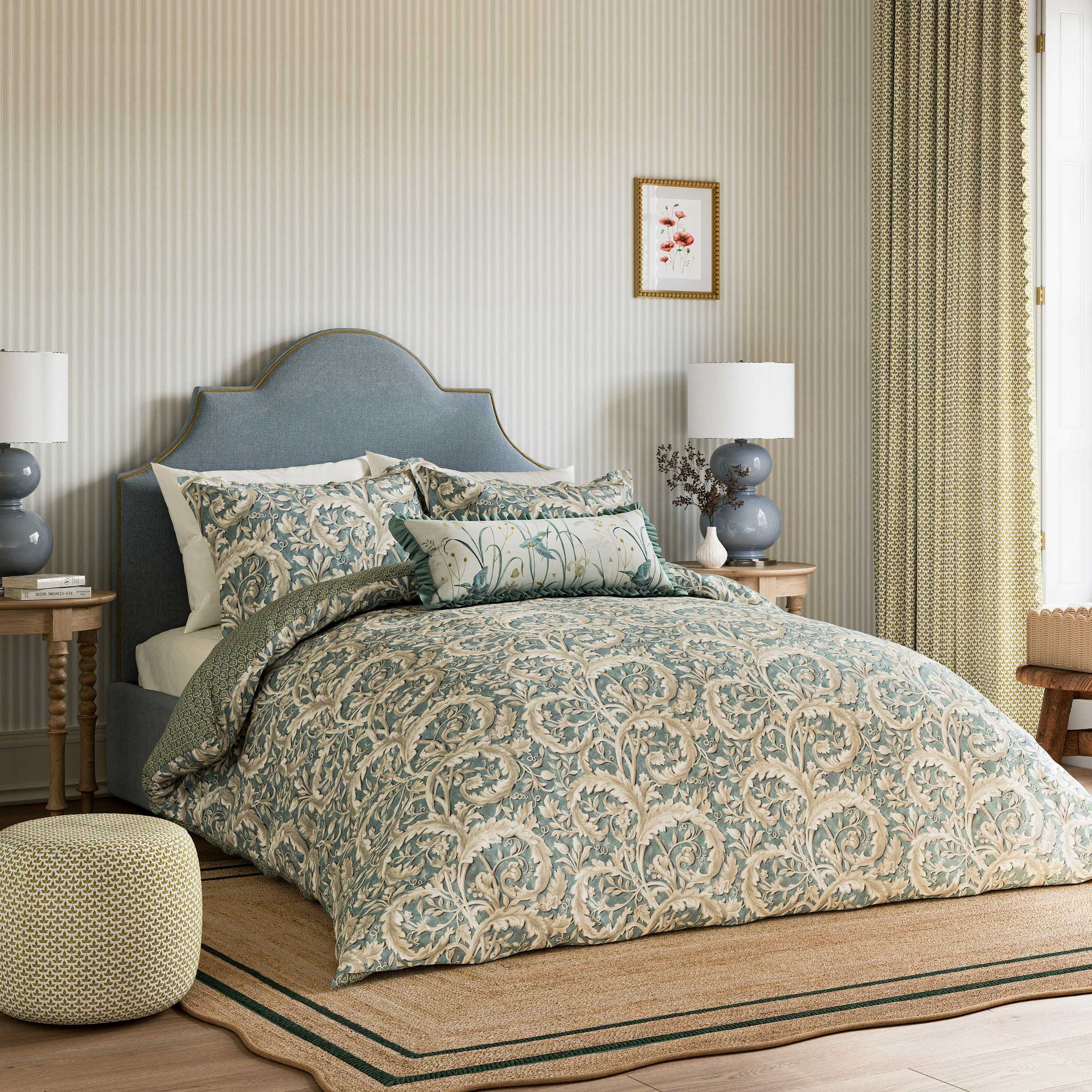 Sanderson x National Trust Tilia Lime Bedding in Soft Teal – Andersons ...